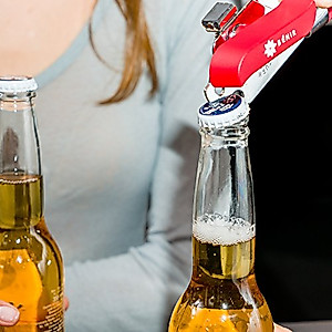 Benir Kitchen 1 Manual Heavy Duty NO-Rust Stainless Steel Tin Cans Openers, Anti Slip Hand Grip, Lock & Lift-Away Lid Magnet, Red