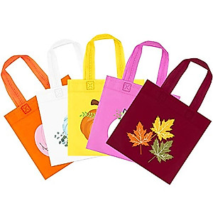 20Pcs Pumpkin Party Favor Bags, Halloween Non-Woven Pumpkin Bags, Autumn Goodie Candy Gift Bags Maple Leaf Pumpkin Treat Bags for Fall Birthday Baby Shower Thanksgiving Halloween Party Decoration