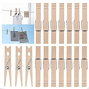Clothes Pins Wood for Hanging Clothes,3.5 Inch【100pcs】 Heavy Duty Wooden Clothespins,Clothes Pins for Craft,Wooden Clips for Pictures. | Rust Resistant