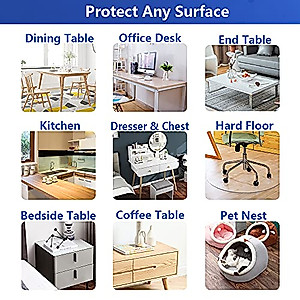 Custom Multisize Thick Clear PVC Small Desk Protector Table Blotter Mat Cover Protector 12x28 in Rectangular Plastic Night Stand Table Pad Mat for Office & Child Paiting Desk Living Room Sofa Table