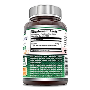 Amazing Formulas Melatonin Fast Dissolve 10 Mg 250 Tablets | Citrus Flavor | Non-GMO | Gluten Free | Made in USA