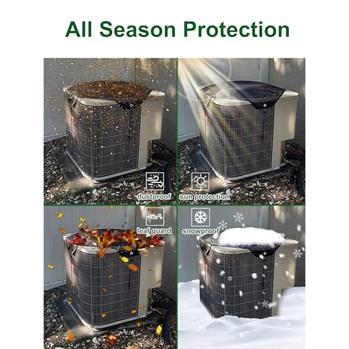 Xeeol 36x36 Central Air conditioner Covers for Outside, Larger Mesh AC Unit Covers Outdoor - Top Universal Defender