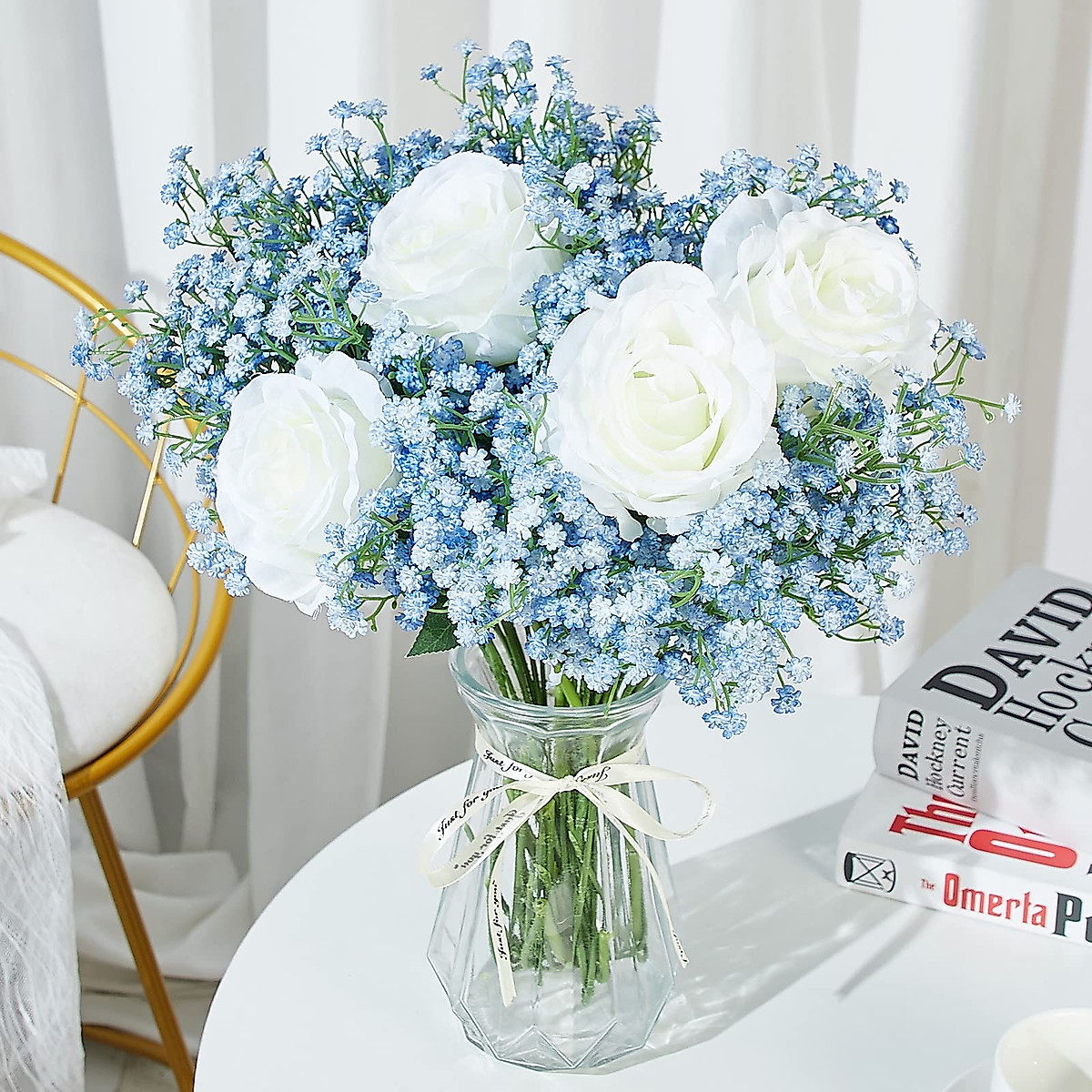 LYLYFAN Babys Breath Artificial Flowers,12 Pcs Gypsophila Real Touch Flowers for Wedding Party Home Garden Decoration