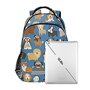 Sinestour Dog School Backpack Student Backpack for Teens Girl Boy Bookbag Daypack Rucksack