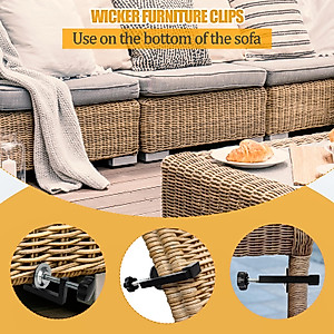 TTQ 6PCS 2.17in Outdoor Patio Furniture Clips,Adjustable Sectional Couch Sofa Funiture Clamps,Outdoor Patio Wicker Furniture Fasteners Clips Sectional Connector