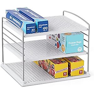 YouCopia UpSpace Cabinet Box Organizer, Adjustable Kitchen and Pantry Shelf for Plastic Wrap and Foil Storage, Medium