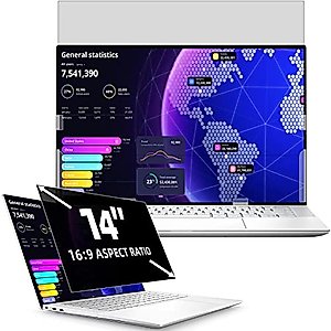 [2 Pack] Laptop Privacy Screen 14 Inch Compatible with Lenovo Hp Dell Acer Asus Thinkpad Envy Xps, 16:9 Aspect Removable Anti Glare Blue Light Filter Protector, 14inch Computer Monitor Privacy Shield