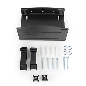 VIVO Universal PC Wall Mount, Adjustable Steel Bracket, Computer Case, Open Frame CPU Strap Holder, Black, MOUNT-PC03V