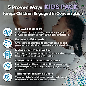 200 Kids Conversation Cards - Help Kids Put Down Tablets and Phones - Get Children to Enjoy Talking and Listening - Great for Car Rides and Family Dinners - A New Way for Kids to Express Themselves