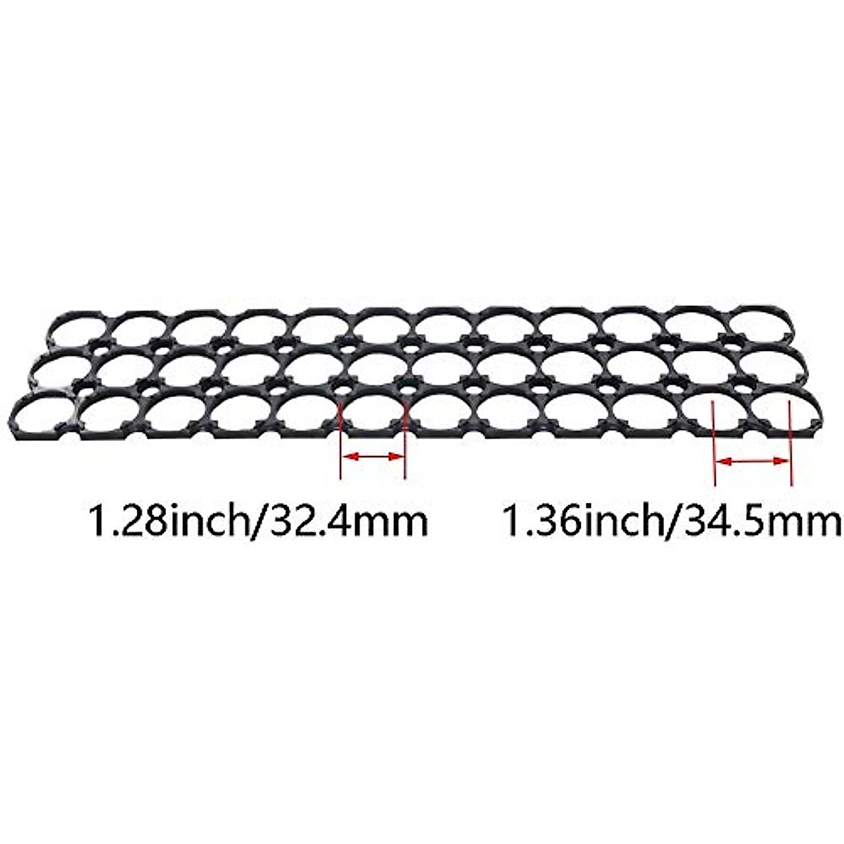 Heyiarbeit 3Pcs 3x12 Tandem 32650 Lithium Battery Holder Cell Spacer Bracket for DIY Battery Pack Hole Dia 32.4mm 1.28"