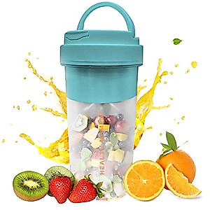 Health Moment,Tragbarer Mixer, USB – hergestellt aus BPA-freiem Tritan-Material – Fruchtkugel mit leistungsstarken 6 Klingen, angetrieben von 4440000 mAh. ( mAh. Blau)