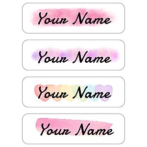 Custom Waterproof Dishwasher Safe Kid Name Labels for Daycare(128 Pack), Camp, School Supply, Baby Bottles, Lunch Boxes and Cups, Travel. Cute Personalized Design Name Stickers (Pattern 16)