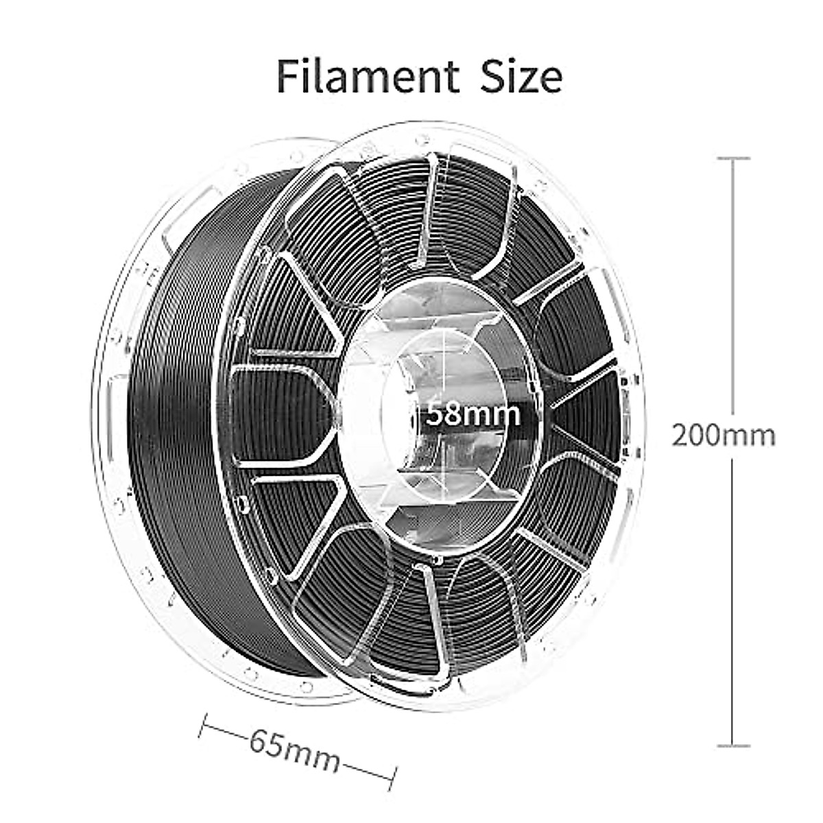 Creality Official PLA 3D Printer Filament, 1 KG Spool (2.2lbs), Dimensional Accuracy +/- 0.03 mm, 1.75mm, Fit Most FDM Printer (Black)