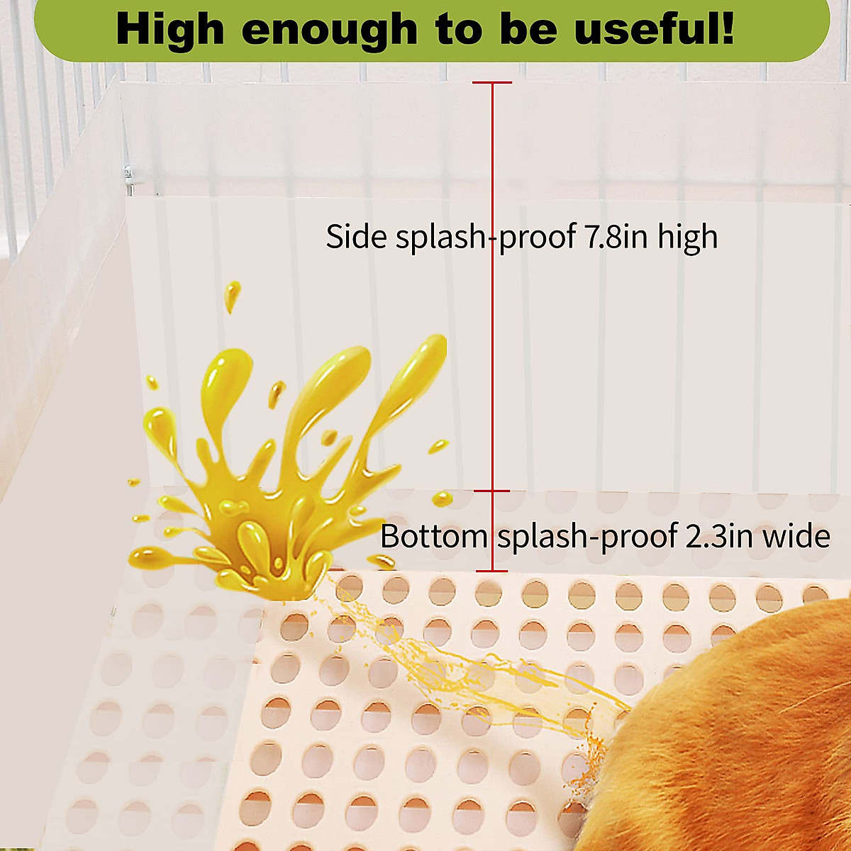 4PCS Rabbit Litter Box Splash Guard,Transparent Easy Clean Urine Shield,Urine Guard Side Lining Critter Pen Protection Splash Reusable,for Guinea Pigs,Chinchillas,Rabbits,and Other Small Animals.