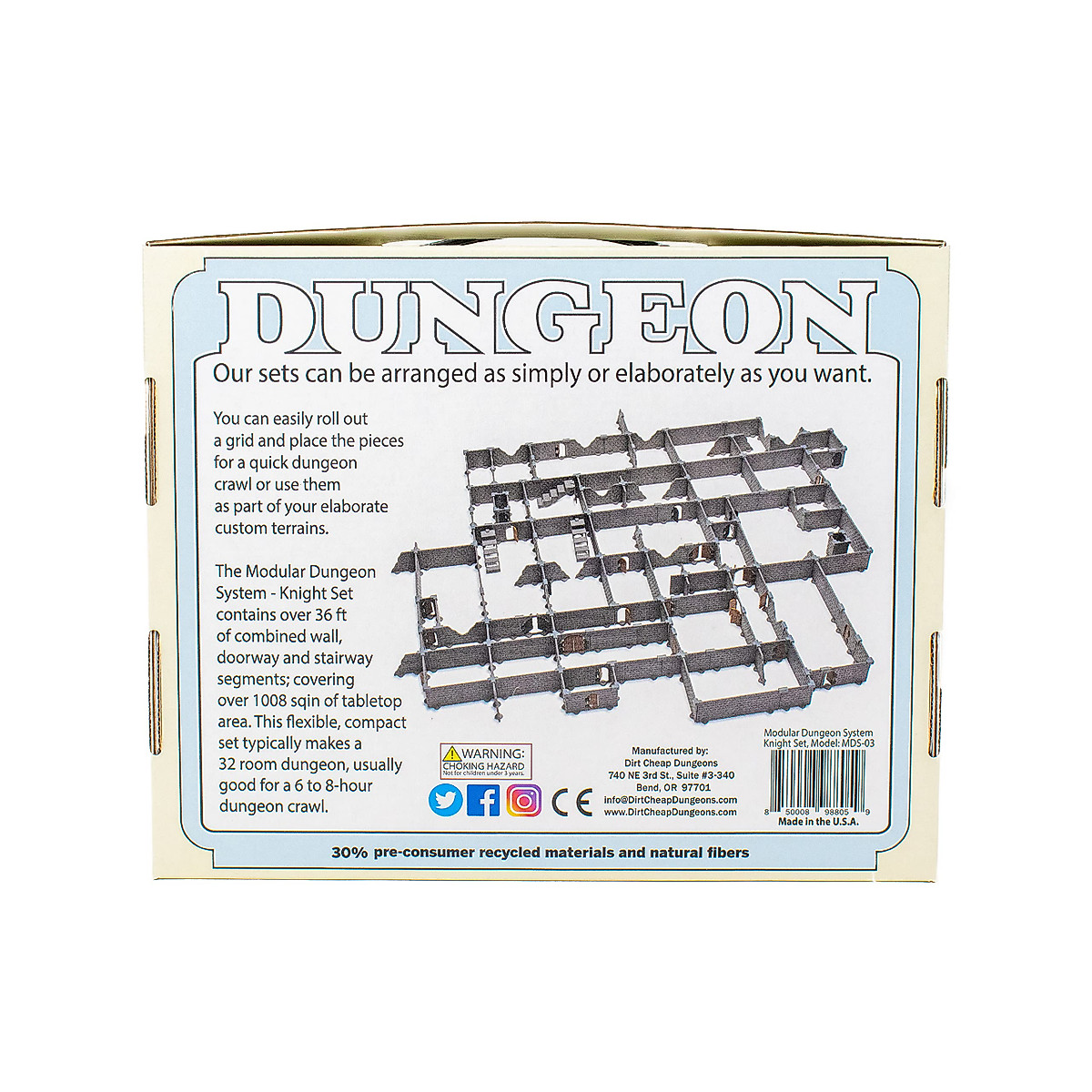 Dirt Cheap Dungeons Modular Dungeon System - Knight Set (Large): RPG Terrain Building for Dungeons & Dragons, Pathfinder, War Gaming, and More!