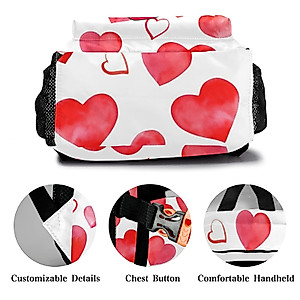 BEYODD Custom Kids Backpack, Personalized Student School Bags for Boys & Girls, Bookbags for Travel Red Hearts Black Girl