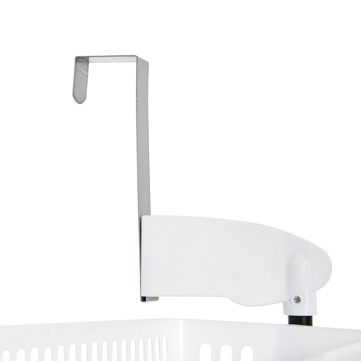 Household Essentials Household Essentials Over the Door Basket Storage Rack, White and Black