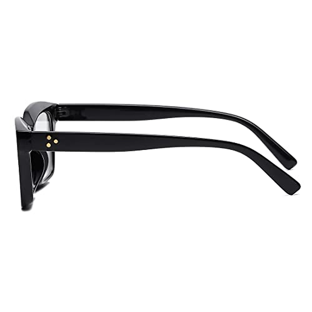 NIDOVIX Reading Glasses for Women Men, Blue Light Blocking Lens Fashion Square Frame Eyeglasses Magnifier 0.0 (Black)