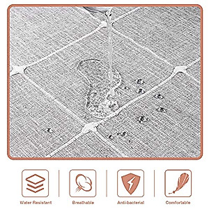 Vonabem Table Cloth Tassel Cotton Linen Table Cover for Kitchen Dinning Wrinkle Free Tablecloths Rectangle/Oblong (58''x86'', 6-8 Seats, Grey)