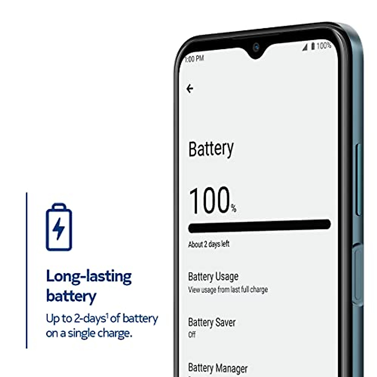 Nokia G100 | Verizon, T-Mobile, AT&T | Android 12 | Unlocked Smartphone | 2-Day Battery | US Version | 3/32GB | 6.52-Inch Screen | 13MP Triple Camera | Polar Night