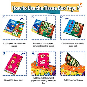 UNIH Baby Tissue Box Toy, Montessori Toys for Infants Babies 6-12 Months, Tissue Box Baby Sensory Toys for 1 Year Old Boy Girl, Baby Infant Travel Toys Baby Toys 6-12 Months