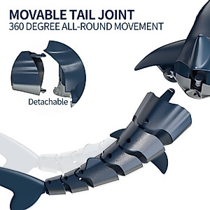 TEMI Remote Control Shark Toys, 1:18 High Simulation Scale Fish with Light and Spray Water for Lake Bathroom Pool Christmas Birthday Gift Electric RC Boat for Kids Ages 6+ Boys