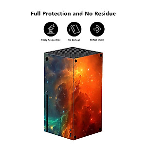 PlayVital Orange Star Universe Custom Vinyl Skins for Xbox Core Wireless Controller, Wrap Decal Cover Stickers for Xbox Series X Console Controller