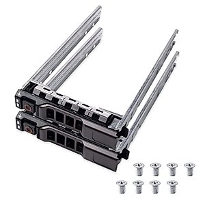 2.5" inch G176J 0G176J G281D KG7NR SAS SATA Hard Drive HDD Tray Caddy Compatible for Dell PowerEdge T440 T640 R330 R430 T430 R630 T630 R730 R830 R930 R320 R420 Server and More - Hot-Swap Tray (2-PACK)