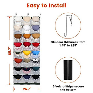 Hat Racks for Baseball Caps, 24 Pockets Hat Organizer for Cap Collection, Hat Holder with Deeper Breathable Mesh Slots & Velcro Preserve Hats' Brims 1