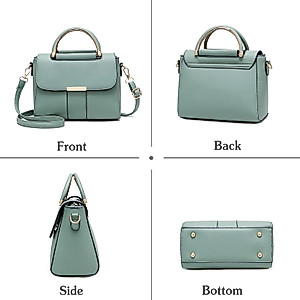 PORRASSO Fashion Shoulder Bag Women Handbag Top-Handle Bag Crossbody Bag PU Leather Messenger Bag Lovely Bag for Dating Shopping Daily Use Green