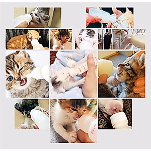 DoubleWood Pet Nursing Bottle Kits Nursing Bottle Kits Replacement Nipple Cat Feeding Bottle for Newborn Kittens, Puppies, Rabbits, Small Animals