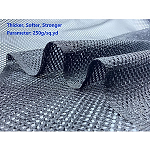 Mesh Fabric Netting Black Fabric Netting Soft Mesh Fabric for Sewing, Crafts，Shopping Bag, Backpack Pocket and Straps and Netting Clothes (Black(19×61INCH))