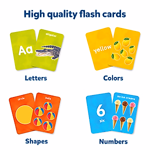 Skillmatics Thick Flash Cards for Toddlers - Letters, Numbers, Shapes & Colors, Montessori Toys & Games, Preschool Learning Activities and Toddler Toys for Kids 1, 2, 3, 4 Years