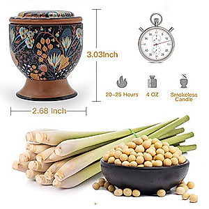 Citronella Candles Outdoor Indoor, 4oz Soy Wax Lemongrass Candles Portable Travel Tin with Pedestal for Garden Yard Pool Porch Deck