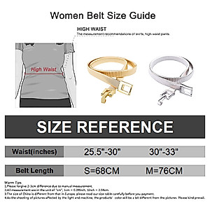 Tanpie Skinny Waist Belt of Women Elastic Metal Stretch Chain Belt Gold Medium