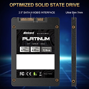 INLAND Platinum 3 Pack 128GB SSD SATA III 6Gb/s 2.5" 7mm TLC 3D NAND Internal Solid State Drive (128GB x 3)