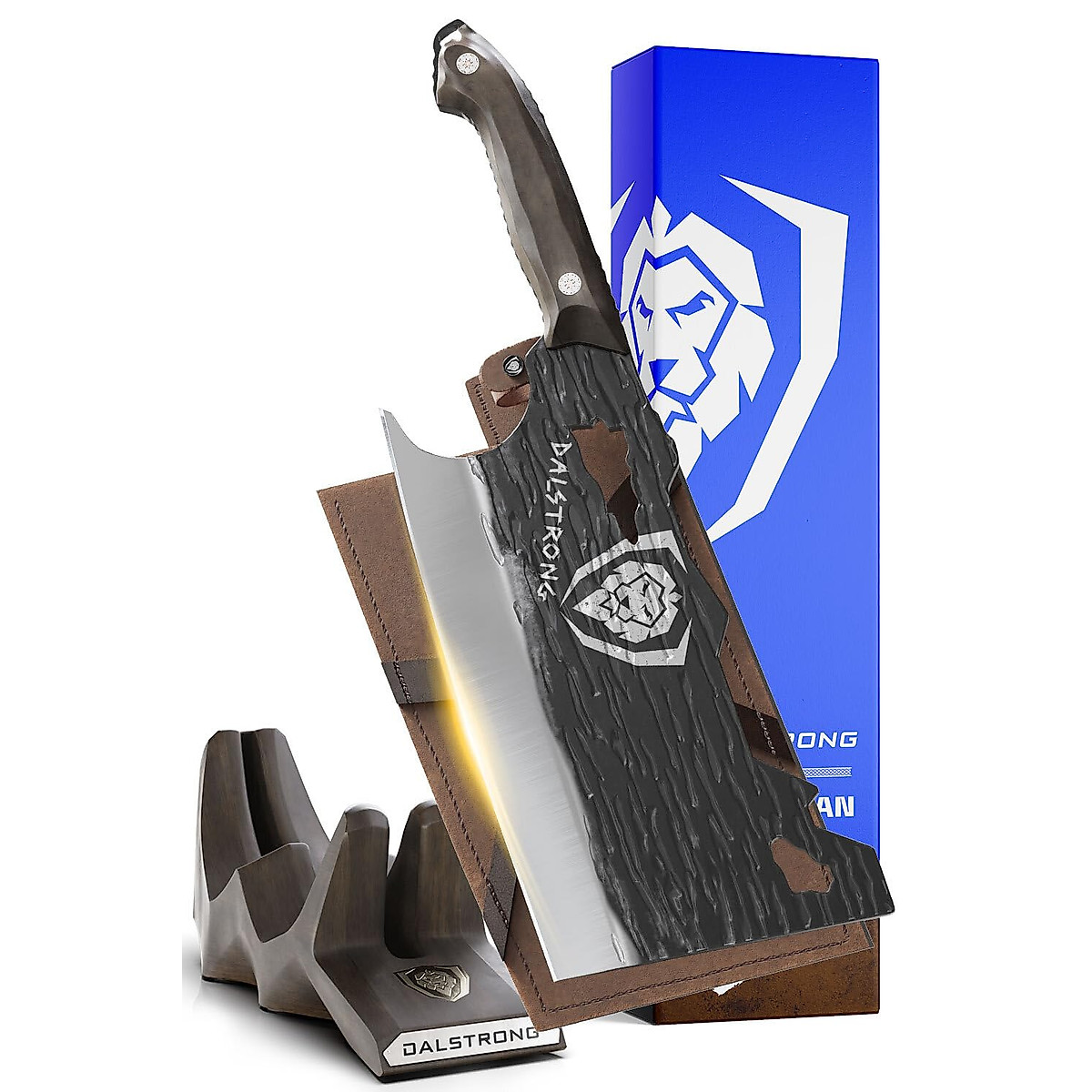 Dalstrong Obliterator Meat Cleaver Knife - 9 inch - Barbarian Series - Premium Swedish 14C28N High Carbon Stainless Steel - Black Brown Stabilized Wood Handle - Massive Heavy Duty Knife with Sheath