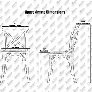 2xhome Set of 2 Black Mid Century Modern Farmhouse Antique Cross Back Chair With X Back Assembled Solid Real Wooden Frame Antique Style Dining Chair Side For Accennt Chair Woven Kitchen Task Work Desk