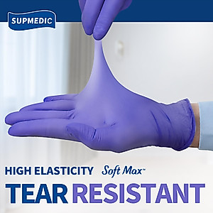 Supmedic Nitrile Exam Gloves, 3.5 Mil Powder-Free Food Safe Cleaning First Aid Disposable Medical Glove, Purple 100 Pcs (Medium)
