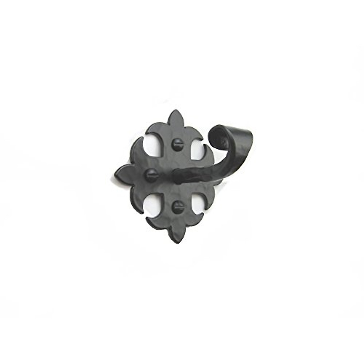 Bushere and Son Rustic Spanish Fleur De Lis Wrought Iron Hook BHH1 (Black)
