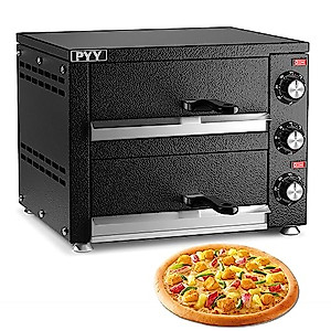 Countertop Pizza Oven Electric Indoor Pizza Oven Commercial PYY Stainless Steel 2-Layers Pizza Cooker with Timer for Home Restaurant