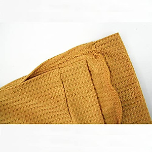 ASHER FASHION Women's Cowl Neck Long Sleeve Waffle Knit Top Pullover Sweater Navy Blue M