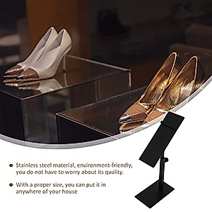 COHEALI Riser Metal Shoes Stainless Clo Simple Stand Womens Deck Display Heel Leather Steel Store Organizer Saver Household for Bracket Portable Holders Slots Holder Stacker Adjustable