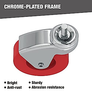 BIG RED 2 Pack 2.5" Swivel Caster Wheel for Creeper Service Utility Cart Stool Post Mount, TR6551