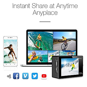 AKASO EK7000 4K25FPS Action Camera Ultra HD Underwater Camera 170 Degree Wide Angle 98FT Waterproof Camera Black