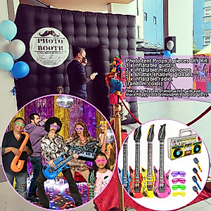 Inflatable Photo Booth, 8.2 x 8.2ft Portable 16 Colors LED Dimmable Shooting Photobooth Tent Enclosure Kit with 2 Doors and Inner Air Blower, Remote Controller, Carry Bag