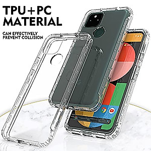Swoders4u for Google Pixel 5A 5G Case with Built-in Screen Protector, [Hard Front Cover + Soft Back Cover] Full Body Shockproof Phone Case Clear Protective Cover Case