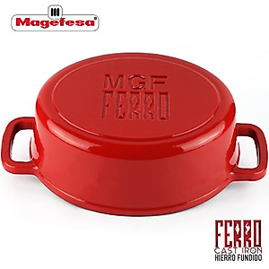 MAGEFESA FERRO 6.2 Qt Enameled Cast Iron Dutch Oven with Lid, Superior Heat Retention & Distribution, Compatible with All Cooktops, Induction & Oven Safe, Energy-Efficient, Easy to Clean, Durable