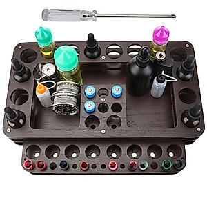 Wooden Vape Display Stand Holder Wooden RDA RTA Tank Holder Liquid Bottle Holder (Wooden Holder, Size B)
