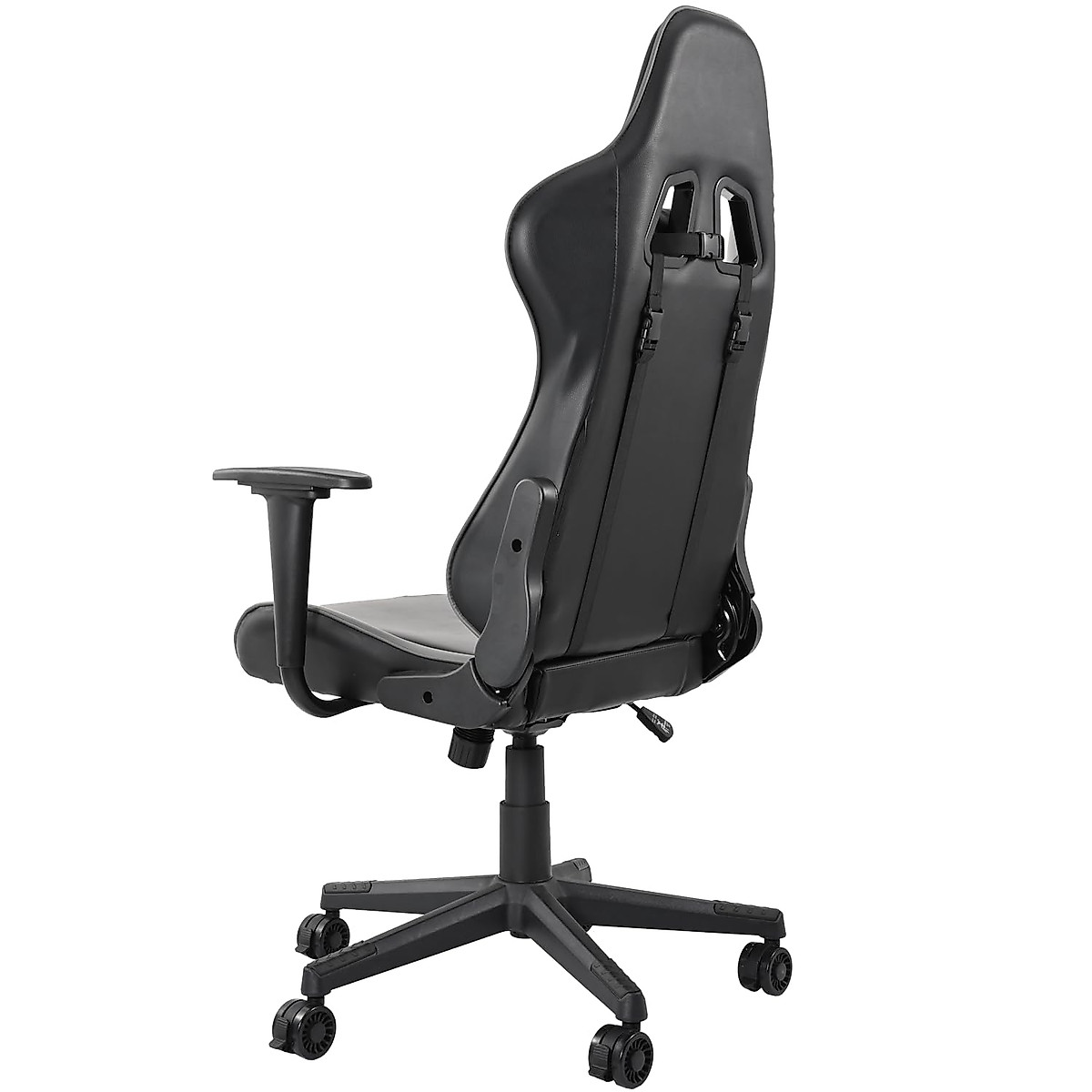 Anman Flight and Racing Simulator Game Chair with Backrest Black Grey Premium Recliner